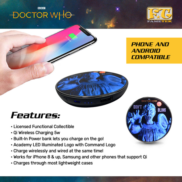 Doctor Who Weeping Angel Qi Wireless Charger With Illuminated Angel ...