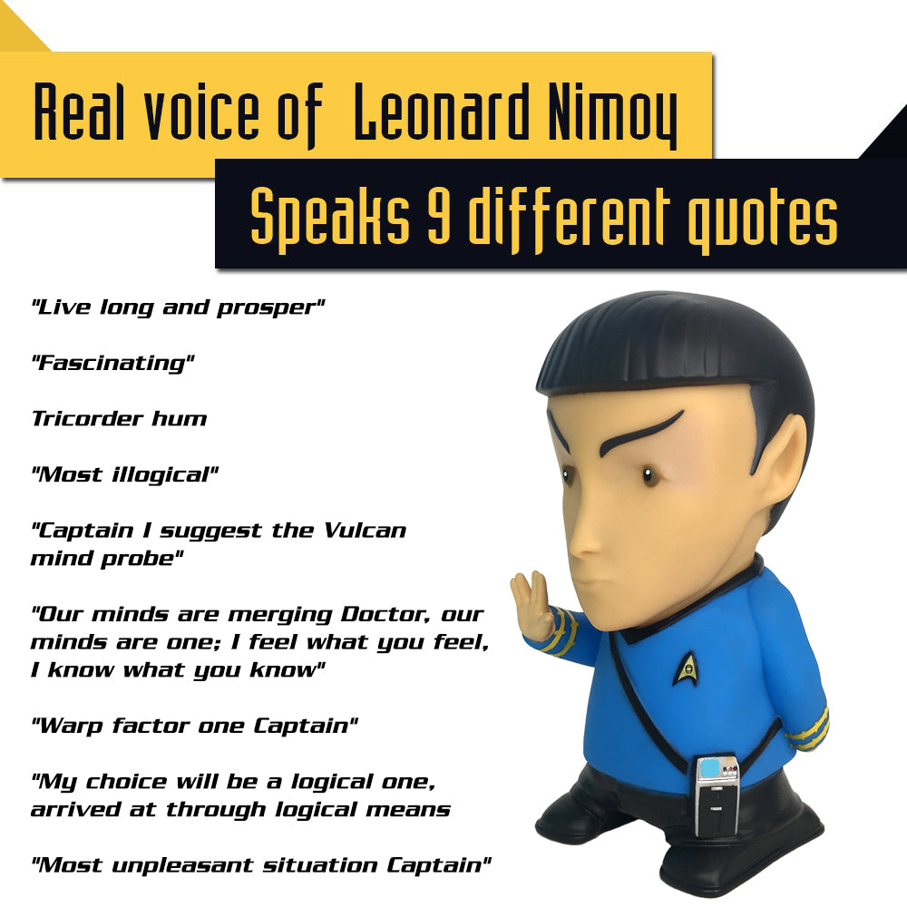 Star Trek: 6" Mr. Spock Talking Bluetooth® Figure Speaker with Sound E ...