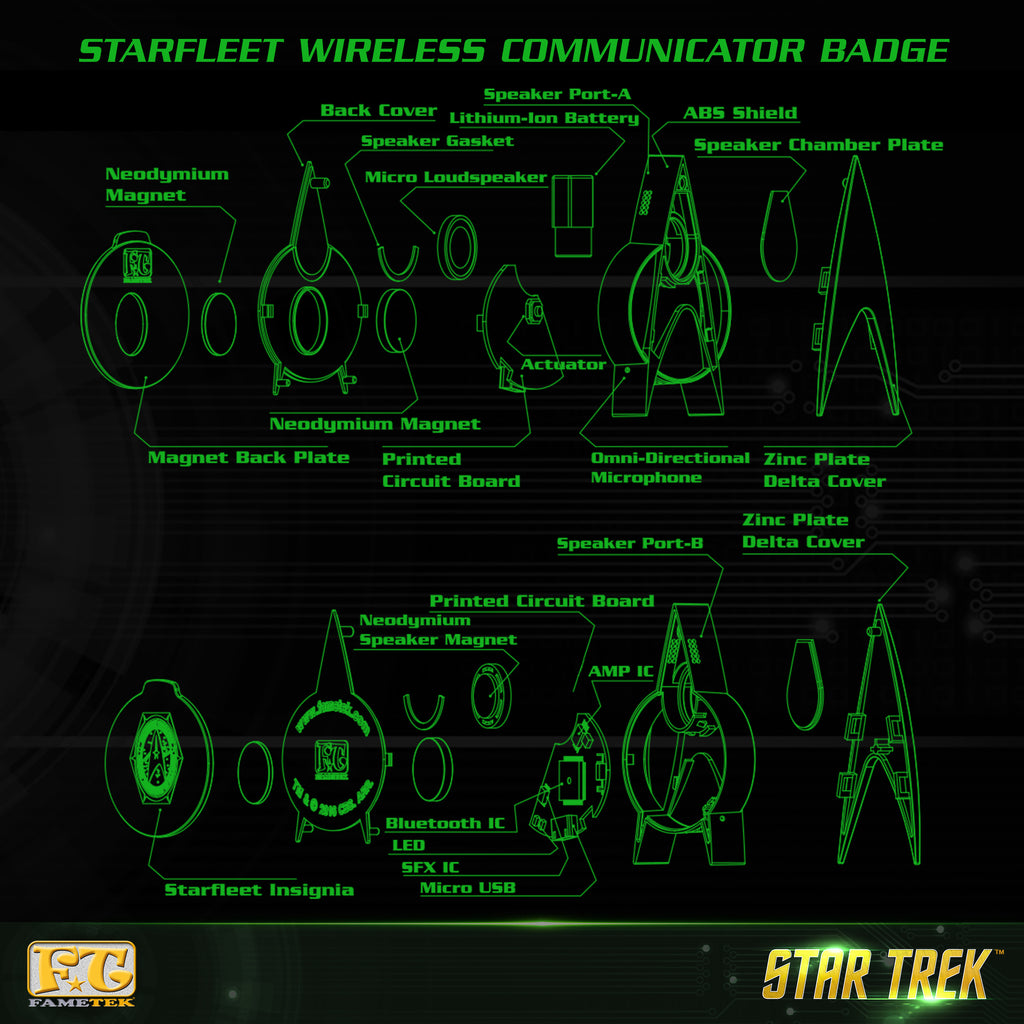 Star Trek Bluetooth Communicator | Star Trek Communicator | ComBadge ...